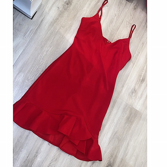 Showpo. | Dresses | Red Ruffled Showpo Dress Brand New Never Worn With ...